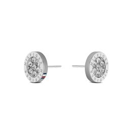 Tommy Hilfiger Damen Paar Ohrstecker "Schmuck Edelstahl Ohrschmuck Ohrringe CRYSTAL", 10mm, Edelstahl, silber, Edelstahl, Ohrringe, mit Glasstein