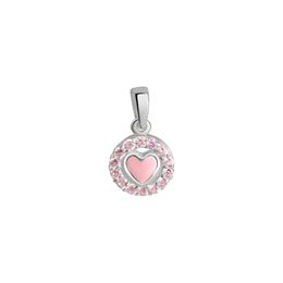 Vivance Kinder Kettenanh&auml;nger "925/- Sterling Silber rhodiniert Herz pink Zirkonia", one-size, Silber 925 (Sterlingsilber), 0,8 g, wei&szlig;, Silber 925