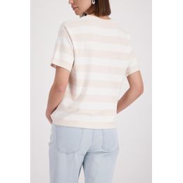 monari Damen Sweatshirt "Sweatshirt Ringel", beige, Gr. 36, geringelt, Sweatware, Obermaterial: 83% Viskose, 14% Polyester, 3% Elasthan, Sweatshirts,
