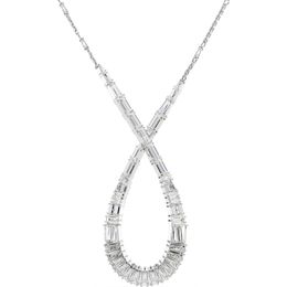 Swarovski Damen Kette mit Anh&auml;nger "Hyperbola", Metall, L: 49, silber, Metall, Halsketten, mit Swarovski Kristall