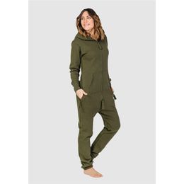 MONIZ Damen Jumpsuit, Gr. M, gr&uuml;n, 80% Baumwolle, 20% Polyester, Overalls, mit kuscheligem Komfort