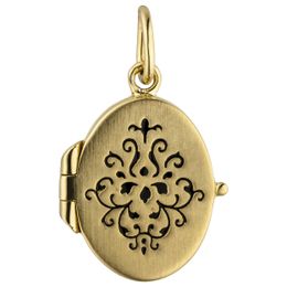 Jobo Damen Medallionanh&auml;nger "Kleines Medaillon oval", Silber 925 (Sterlingsilber), gold, Silber 925 (Sterlingsilber), Schmuckanh&auml;nger, 925 Silber