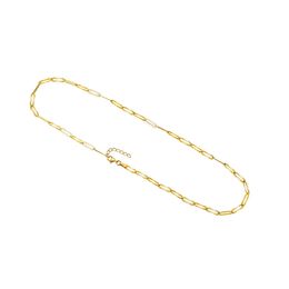 Vivance Damen Collierkettchen "375/- Gelbgold Gliederkette glanz 43,5 cm", 43,5cm, Gold, L: 43,5 B: 3,5mm, gelb, Gold, B:3,5mm, Halsketten