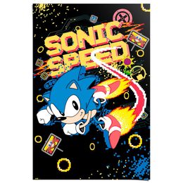 Poster Reinders, B:61cm H:91,5cm T:0,1cm, bunt, Papier, Kinderzimmer, Bilder, "Sonic - speed"