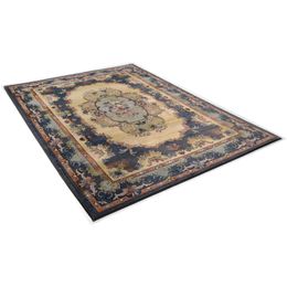 Teppich Theko, B:200cm H:10mm L:285cm, blau, Kunstfaser, Wohnzimmer, Teppiche, "Gabiro 221", Orient-Optik, ideal im Wohnzimmer & Schlafzimmer
