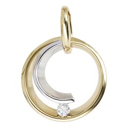 Jobo Damen Runder Anh&auml;nger, SI = kleine Einschl&uuml;sse, Diamanten Gelbgold 585 Wei&szlig;gold 585, gelb, Diamanten, Gelbgold 585, Wei&szlig;gold 585,