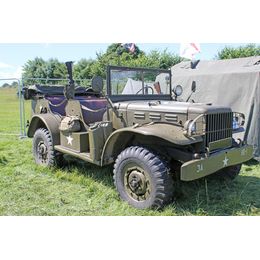papermoon Fototapete "Vintage Milit&auml;r Jeep", B/L: 3m x 2,23m, Bahnen: 6 Stk., bunt, Schlafzimmer, Tapeten