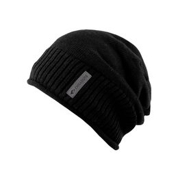 Chillouts Damen Beanie "Etienne Hat", schwarz, unifarben, Strick, Baumwolle, M&uuml;tzen, Strickbeanie mit Rollkante