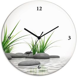 Wanduhr Artland, T:1,8cm, wei&szlig;, Wohnzimmer, Wanduhren, "3 D Steine", wahlweise mit Quarz- oder Funkuhrwerk, lautlos ohne Tickger&auml;usche