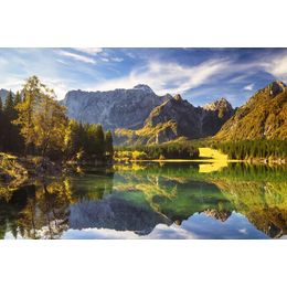 papermoon Fototapete "Fluss in Landschaft", B/L: 4m x 2,6m, Bahnen: 8 Stk., bunt, Schlafzimmer, Tapeten