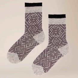 Kunert Damen Socken "Socke Soft Allover", Gr. 35, grau, Obermaterial: 41% Baumwolle CO. 40% Polyamid PA. 9% Alpaka WP. 7% Viskose CV. 2% Elasthan