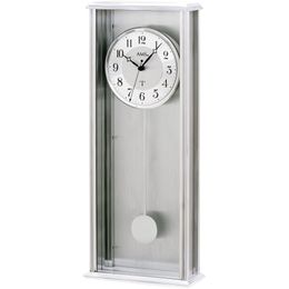AMS Funk-Pendelwanduhr, B/H/L: 21cm x 8cm x 50cm, grau, Wanduhren, Quarzuhr, Wanduhr, Wohnzimmer, Esszimmer, Arbeitszimmer
