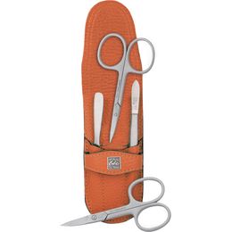ERBE&reg; ERBE Manik&uuml;re-Etui "ERBE Manik&uuml;re Set Steck-Etui Serie "Piemont", schwarz, 4-tlg., Inox", B/H/T: 50mm x 110mm x 20mm, orange, B:50mm H:110mm T:20mm,