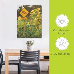 Wandbild Artland, B:60cm H:80cmfarbe bild(er): gelb, Alu Dibond, Wohnzimmer, Bilder, "Bicycle Crossing", als Alubild, Leinwandbild, Poster,