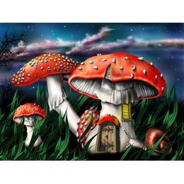papermoon Fototapete "Zauberpilze", B/L: 4m x 2,6m, Bahnen: 8 Stk., bunt, Schlafzimmer, Tapeten