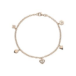 Jobo Damen Armband, 19cm, Silber 925 (Sterlingsilber), rosa, Silber 925 (Sterlingsilber), Armb&auml;nder, 925 Silber ros&eacute;gold vergoldet mit 3 Zirkonia