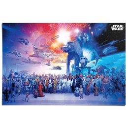 Poster Reinders, B:91,5cm H:61cm T:0,1cm, blau, Papier, Jugendzimmer, Bilder, "Star Wars - universe"