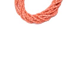 Firetti Schmuck-Kettenstrang "Schmuck Geschenk Halsschmuck Halskette Steinkette Edelstein Koralle", orange, Edelstein, Textil, B:3cm L:40cm,