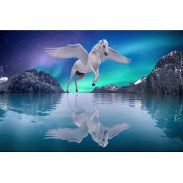 papermoon Fototapete "Pegasus &uuml;berm Wasser", B/L: 5m x 2,8m, Bahnen: 10 Stk., bunt, Schlafzimmer, Tapeten