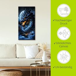 Wandbild Artland, B:50cm H:100cmfarbe bild(er): blau, Leinwand, Wohnzimmer, Bilder, "Die Wut des Drachen XVII", als Alubild, Leinwandbild, Poster,