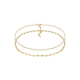 Elli Damen Ketten-Set "Choker Venezianer Pl&auml;ttchen 2er Set 925 Silber", 36, ohne Stein, Silber 925 (Sterlingsilber), L: 36, gold, Silber 925