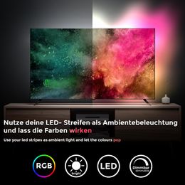 B.K.LICHT LED-Streifen, Dioden 60 Stk., Gesamtl&auml;nge 2m, schwarz, K&uuml;che, Lichterketten, Smart Home LED Stripe/Band 2m inkl. USB WiFi Appsteuerung