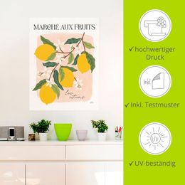 Wandbild Artland, B:90cm H:120cm, gelb, Vinyl, Wohnzimmer, Bilder, "Marche aux Fruits II", als Alubild, Leinwandbild, Poster, Wandaufkleber in