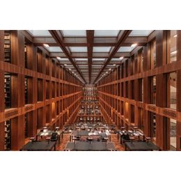 papermoon Fototapete "Photo-Art MASSIMO CUOMO, BIBLIOTHEK IN BERLIN", B/L: 4m x 2,6m, Bahnen: 8 Stk., bunt, Schlafzimmer, Tapeten
