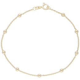 Luigi Merano Damen Armband "Ankerkette mit Kugeln, teilmassiv, Gold 585", 18,5cm, Gelbgold 585, gold, Gelbgold 585, Armb&auml;nder