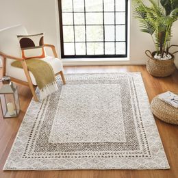 Teppich LIVABLISS, B:160cm H:14mm L:213cm, grau, Kunstfaser, Wohnzimmer, Teppiche, "MONACO", Skandinavischer Teppich, Kurzflor Boho-Wohnzimmerteppich