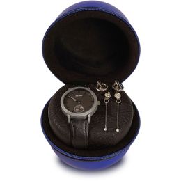 Boxy Uhrenetui "324172", blau, B:9cm H:7cm T:9cm, Aufbewahrungsboxen, Uhrenaufbewahrung, Reiseetui f&uuml;r Armbanduhren, max. &Oslash; Uhren 50 mm