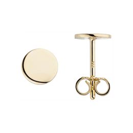 Jobo Damen Paar Ohrstecker "Pl&auml;ttchen", 5,9mm, Gelbgold 333, gold, Gelbgold 333, Ohrringe, 333 Gold