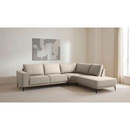 Ecksofa OTTO HOME, B:287cm H:85cm T:239cm, beige, 100% Polyester, Wohnzimmer, Sofas, "Casina", mit abgerundeter Ottomane, in einem weichen
