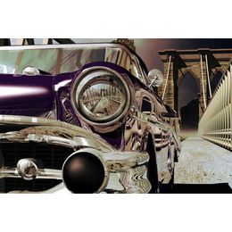 papermoon Fototapete "Oldtimer", B/L: 5m x 2,8m, Bahnen: 10 Stk., bunt, Schlafzimmer, Tapeten