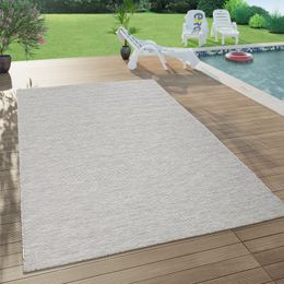 Teppich Paco Home, B:120cm H:4mm L:160cm, grau, Polypropylen (PP), Wohnzimmer, Teppiche, "Sonset", Flachgewebe, meliert, In- und Outdoor geeignet,
