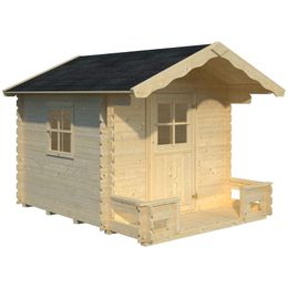 Palmako Kinder Spielhaus "Stina 3,1 m&sup2;", beige, Holzwerkstoff, B:222cm H:193cm T:260cm, Spielh&auml;user, mit Terrasse