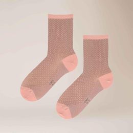 Kunert Damen Socken "Socke Graphic Checks", Gr. 39, lila, Obermaterial: 87% Baumwolle CO. 10% Polyamid PA. 3% Elasthan EL., Socken