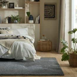 Teppich FLAIR RUGS, B:120cm H:23mm L:170cm, grau, Kunstfaser, Wohnzimmer, Teppiche, "Fluffy"