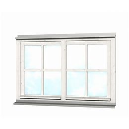 Skan Holz Fenster SKANHOLZ, B:132cm H:82cm, wei&szlig;, Glas, Massivholz, Fenster, "Doppelfenster", f&uuml;r Carports, 132,4 x 82,1 cm
