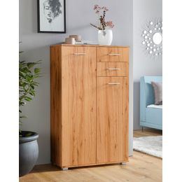 Kombikommode Priess, B:82cm H:135cm T:38cm, beige, Holzwerkstoff, Schlafzimmer, Sideboards