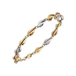 Jobo Damen Goldarmband, 19cm, Gelbgold 585 Ros&eacute;gold 585 Wei&szlig;gold 585, gelb, Gelbgold 585, Ros&eacute;gold 585, Wei&szlig;gold 585, Armb&auml;nder, 585 Gelbgold