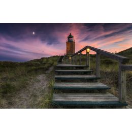 papermoon Fototapete "Photo-Art THOMAS SIEGEL, WEG ZUM LEUCHTTURM", B/L: 3,5m x 2,6m, Bahnen: 7 Stk., bunt, Schlafzimmer, Tapeten