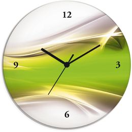 Wanduhr Artland, T:1,8cm, gr&uuml;n, Wohnzimmer, Wanduhren, "Kreatives Element", wahlweise mit Quarz- oder Funkuhrwerk, lautlos ohne Tickger&auml;usche