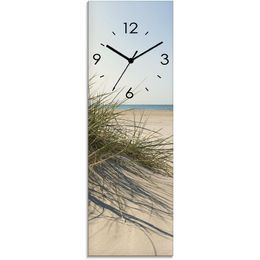 Wanduhr Artland, B:20cm H:60cm T:1,8cm, beige, Wohnzimmer, Wanduhren, "Strandgras", wahlweise mit Quarz- oder Funkuhrwerk, lautlos ohne Tickger&auml;usche