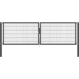 Alberts Zaundoppelt&uuml;r "Flexo Plus", B/H: 400cm x 120cm, grau, Tore, anthrazit, verschiedene Abmessungen