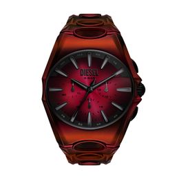 Diesel Herren Chronograph "D-CURVE"rot, Armbanduhren, Quarzuhr, Armbanduhr, Herrenuhr, Edelstahlarmband, analog