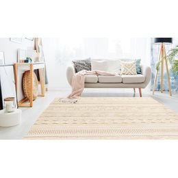 Wollteppich me gusta, B:200cm H:20mm L:200cm, beige, Wolle, Wohnzimmer, Teppiche, "Bohist 125"