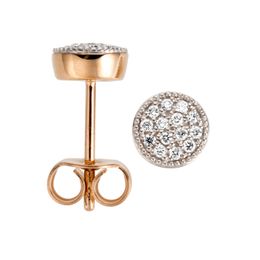 Jobo Damen Paar Ohrstecker "Ohrringe mit 28 Diamanten", 5,9mm, SI = kleine Einschl&uuml;sse, Diamanten Ros&eacute;gold 585, rosa, Diamanten, Ros&eacute;gold 585,