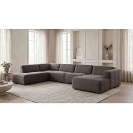 Wohnlandschaft OTTO HOME, B:384cm H:73cm T:227cm, grau, 100% Polyester, Sofas, "Kelani", mit dekorativer Knopfsteppung an den Armlehnen