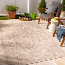 Teppich LIVABLISS, B:160cm H:4mm L:213cmneutral, Kunstfaser, Wohnzimmer, Teppiche, "LEMARK", Teppich In- /Outdoor Boho Jute-Optik, Balkon, Terrasse,